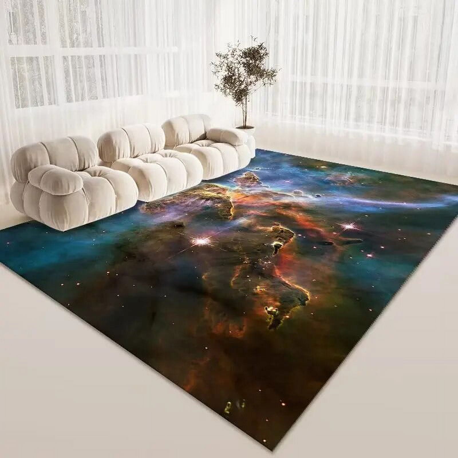 Simple Art Golden Striped Carpets for Living Room rations Coffee Table ...