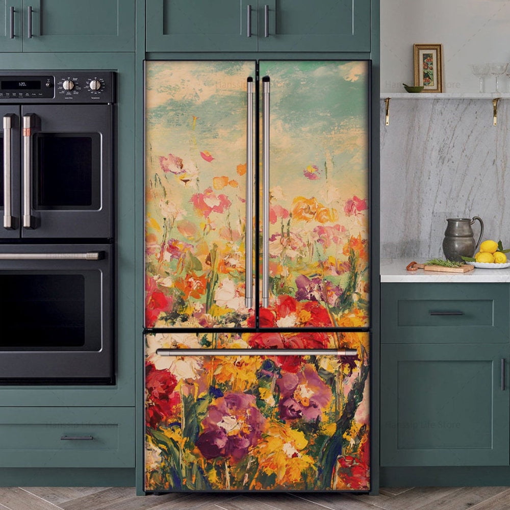 Simple Art Refrigerator Sticker Non-slip and Dirt-resistant Vinyl PVC ...