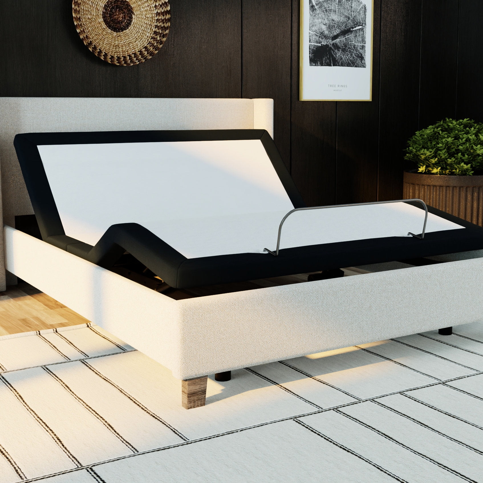 Simple Articulation for Comfort - Grey Full Bed Base with Wireless ...