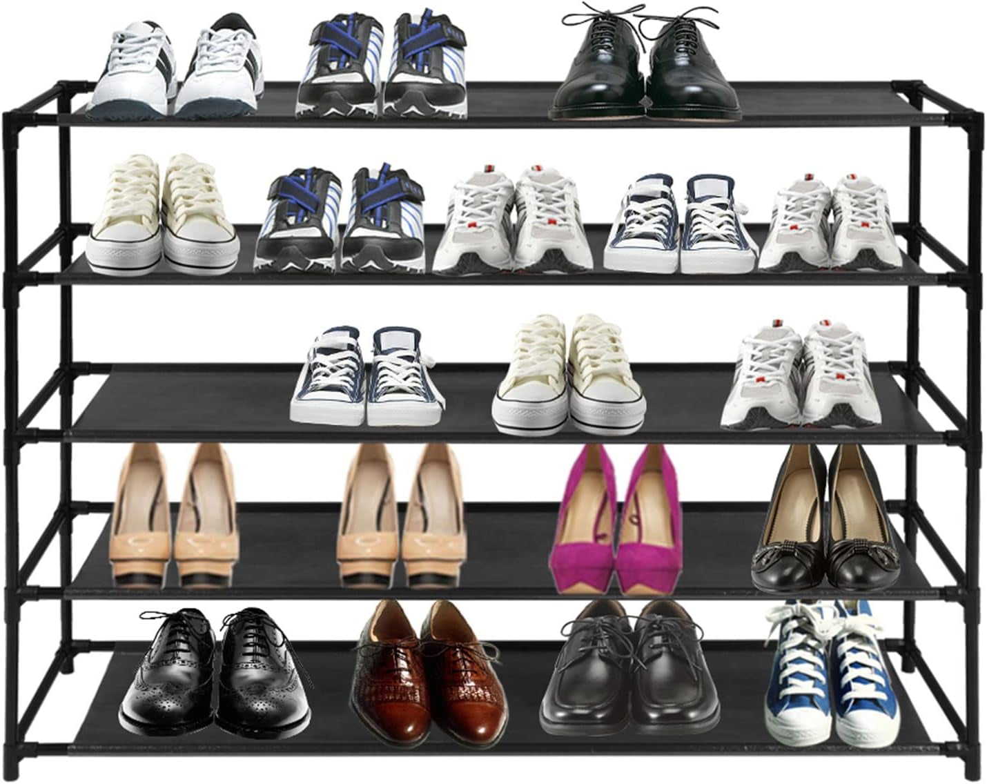 Simple Assembly 5 Tier Shoe Rack Detachable Non-Woven Waterproof Fabric ...