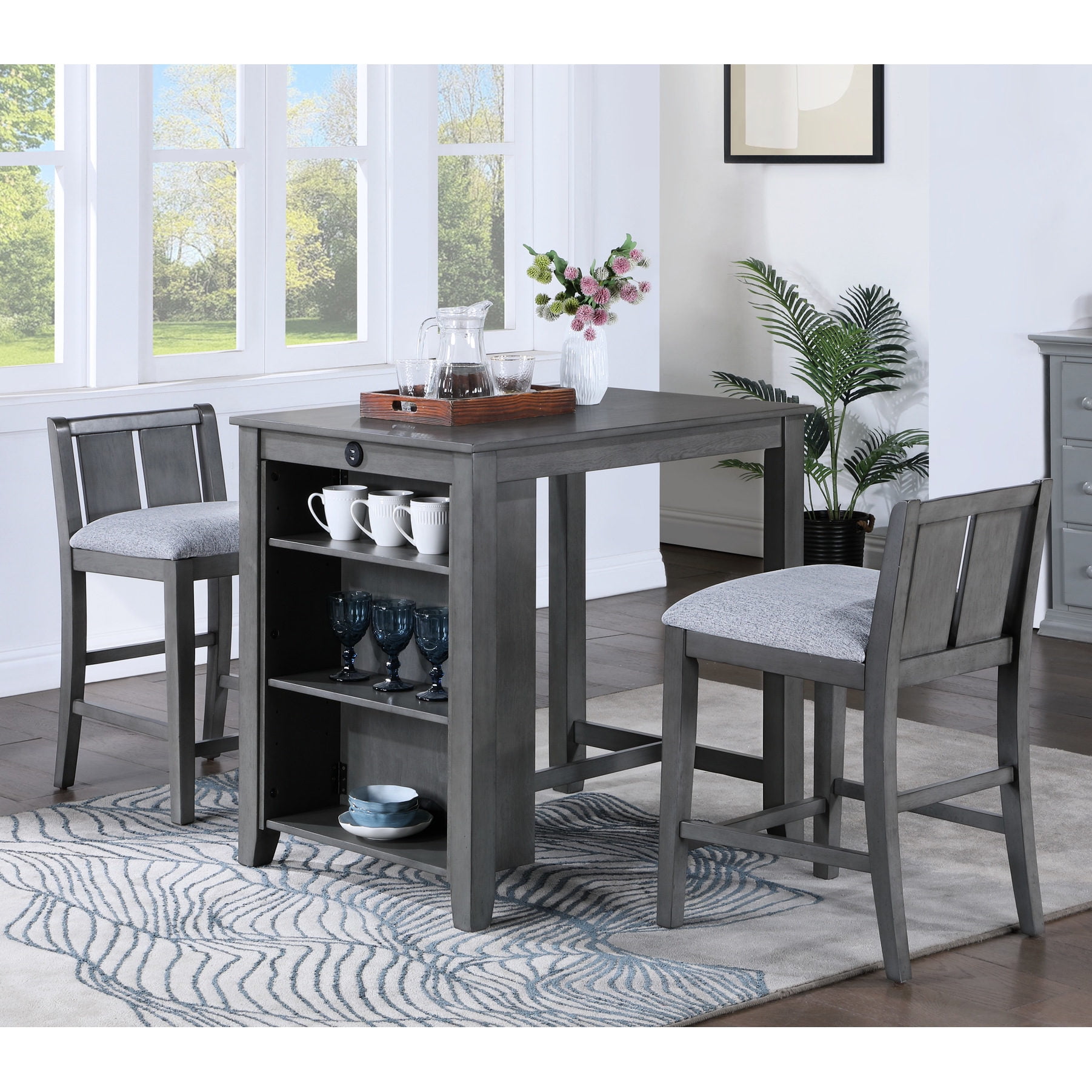 Simple Assembly and Great Comfort - 3-piece Table with Chairs for ...