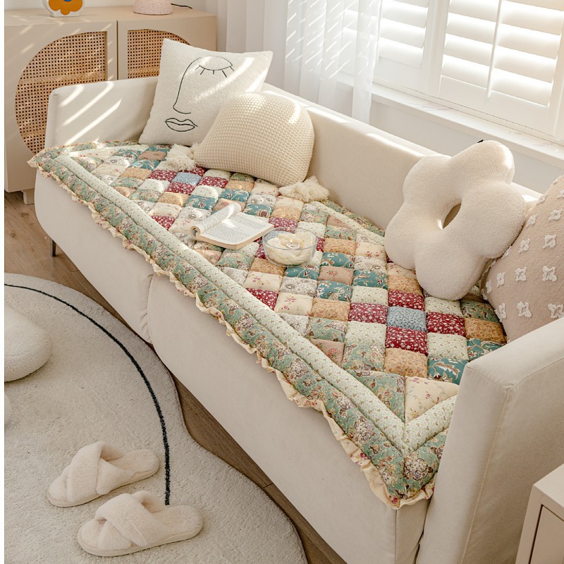 Simple Bay Window Mat Plaid Balcony Mat Four Seasons Thickened Mat ...