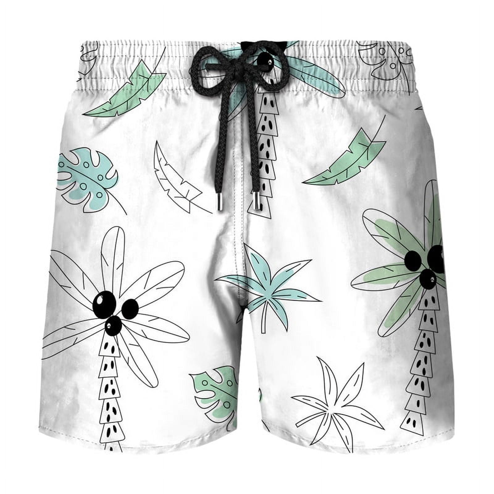 Simple Beach Coconut Tree 3D Printed Short Pants Mens Summer Board ...