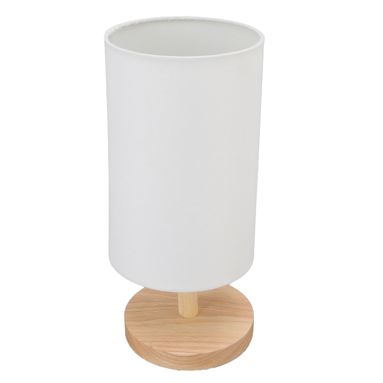 Simple Bedside Table Lamp Dimmable LED Retro Fabric Wooden Bedside ...
