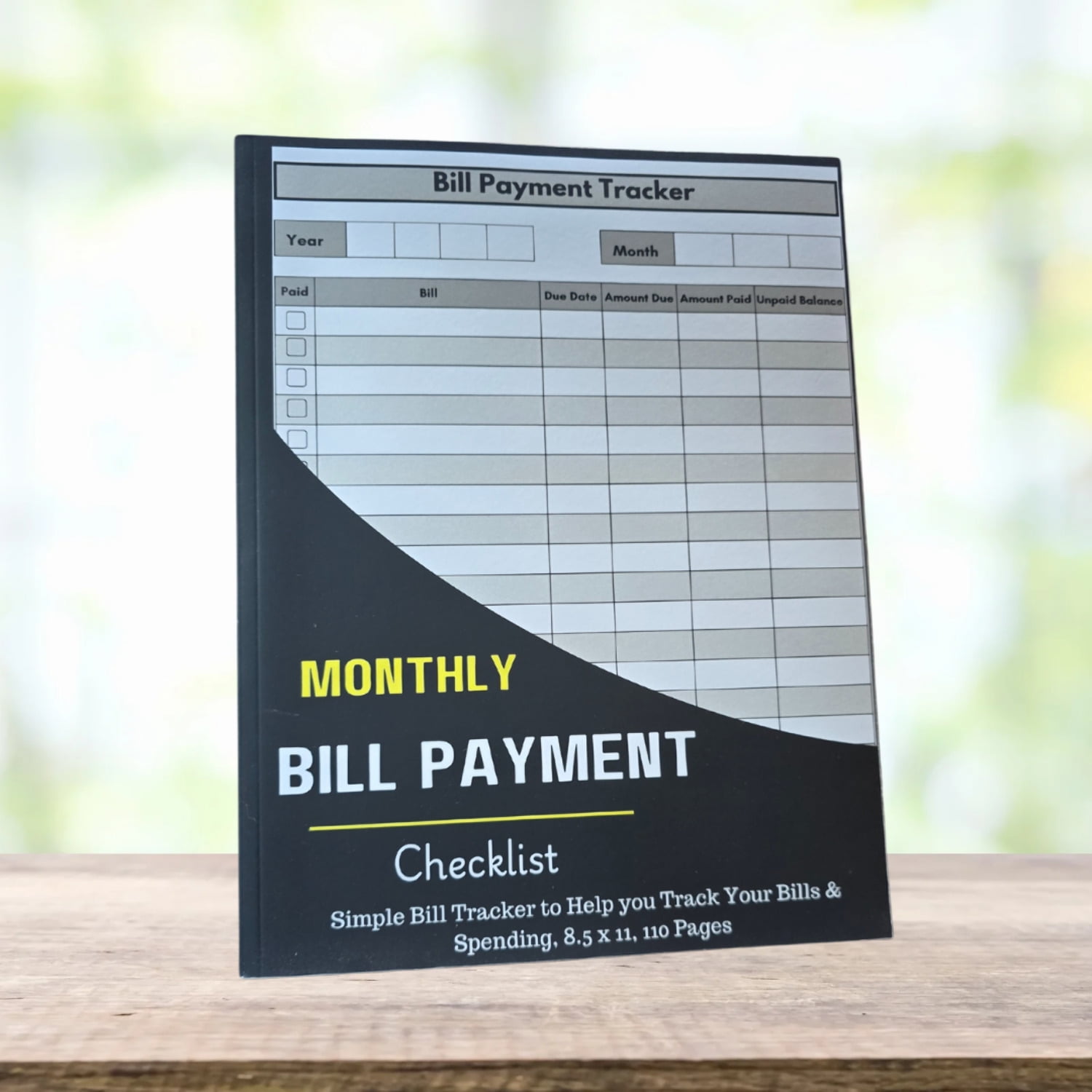 Simple Bill Tracker Notebook Checklist - Walmart.com