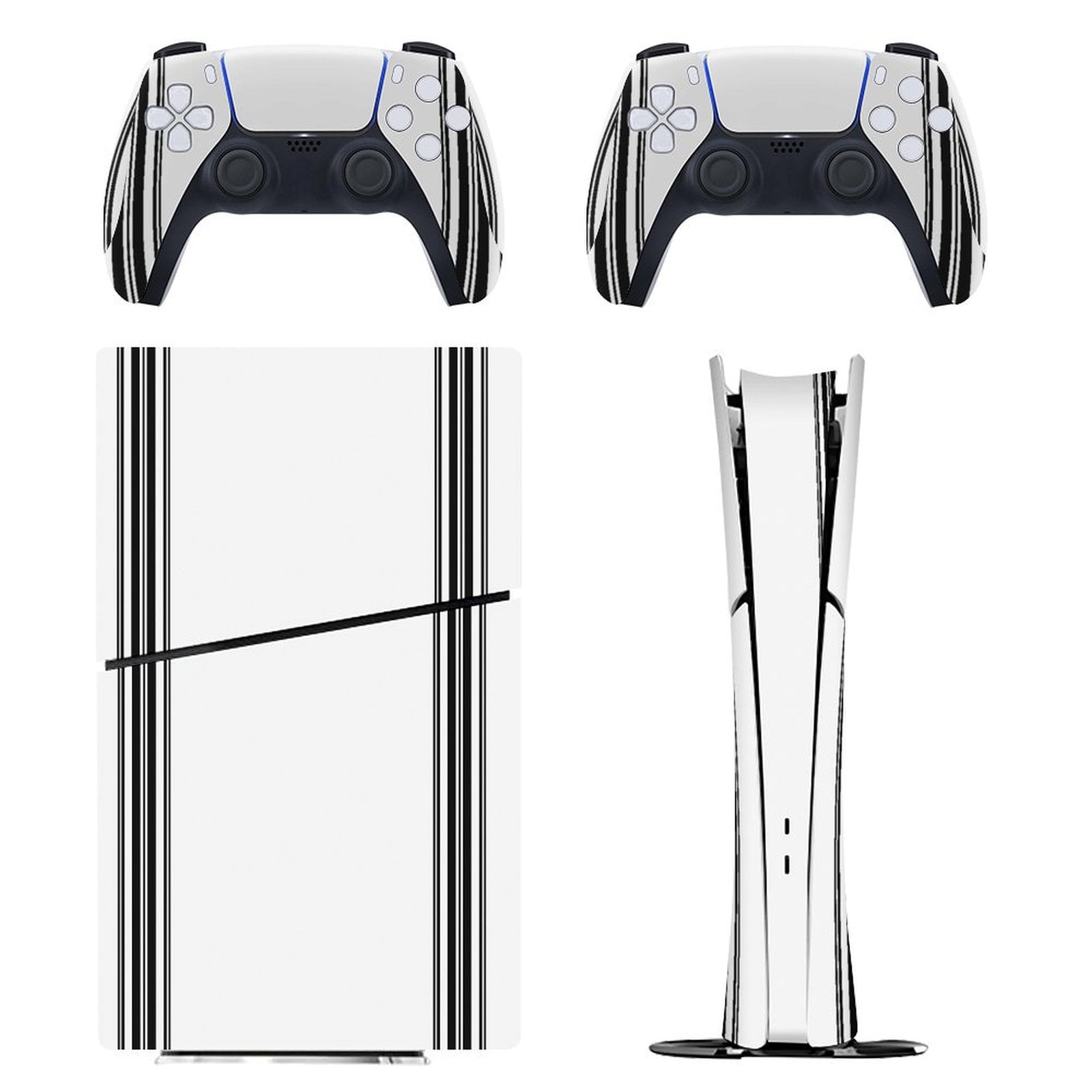 Simple Black And White Stripes PS5/PS5 Pro/PS5 Slim Digital Disc Skin ...