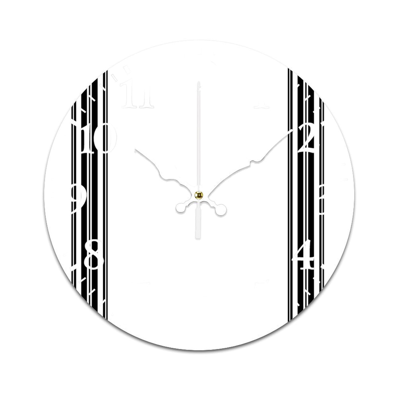 Simple Black And White Stripes Wall Clock Modern Design Clocks Wall ...