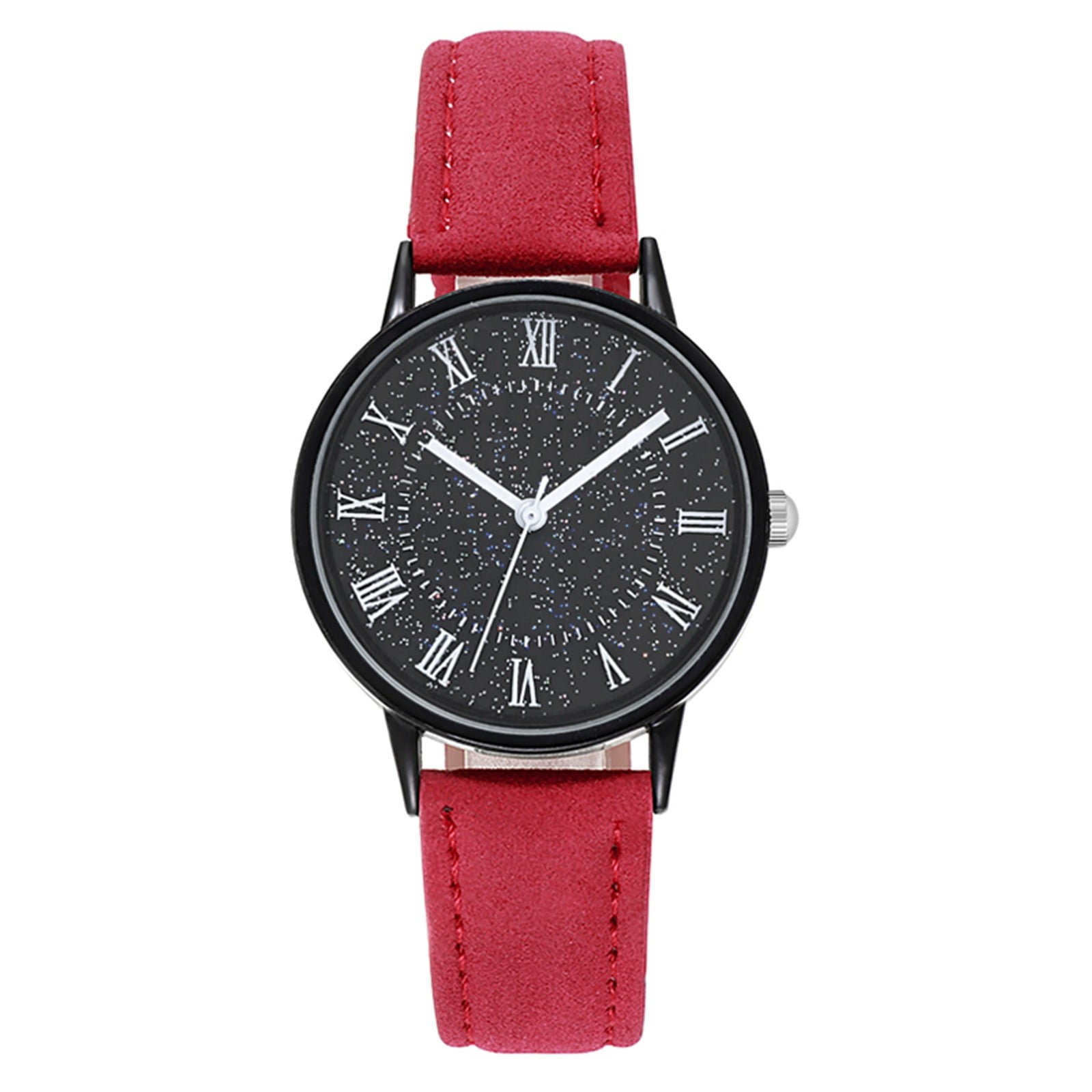 Simple Black Background Large Dial Glass Mirror Watch Ladies Star ...