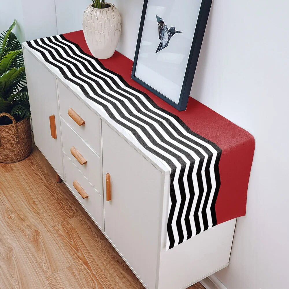 Simple Black Green Ripple Table Runner Modern Wedding Decorations ...