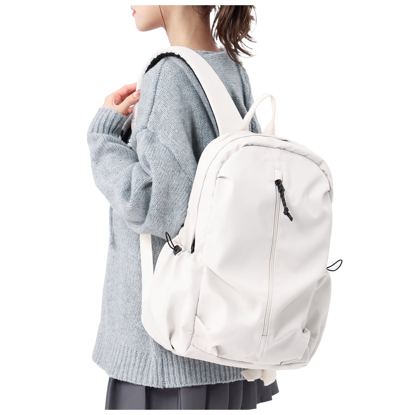 Simple Black Laptop Backpack For Women 15.6 Inch,Waterproof College ...