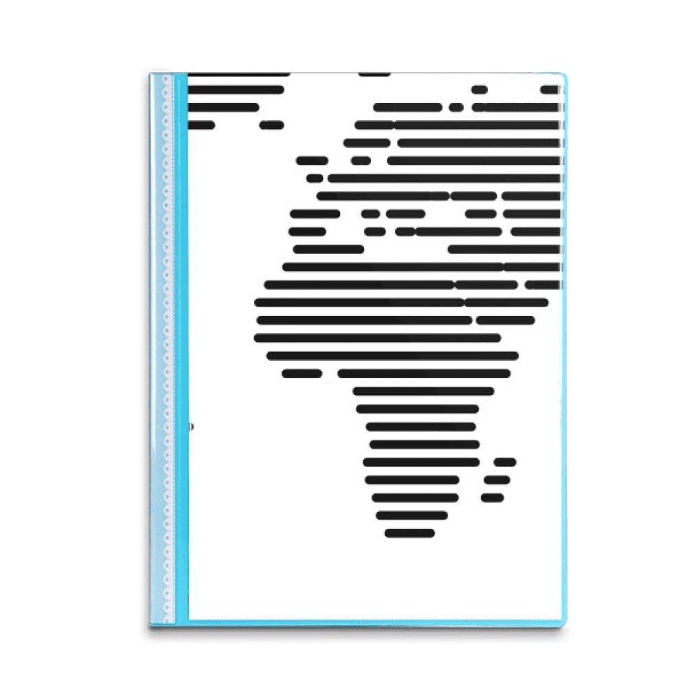 Simple Black Line World Map Pattern Book Sheet Protectors Portfolio ...