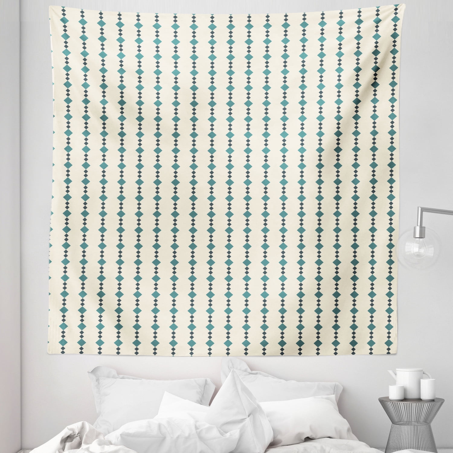 Simple Boho Tapestry, Ethnic Tribal Motif Minimalist Abstract ...