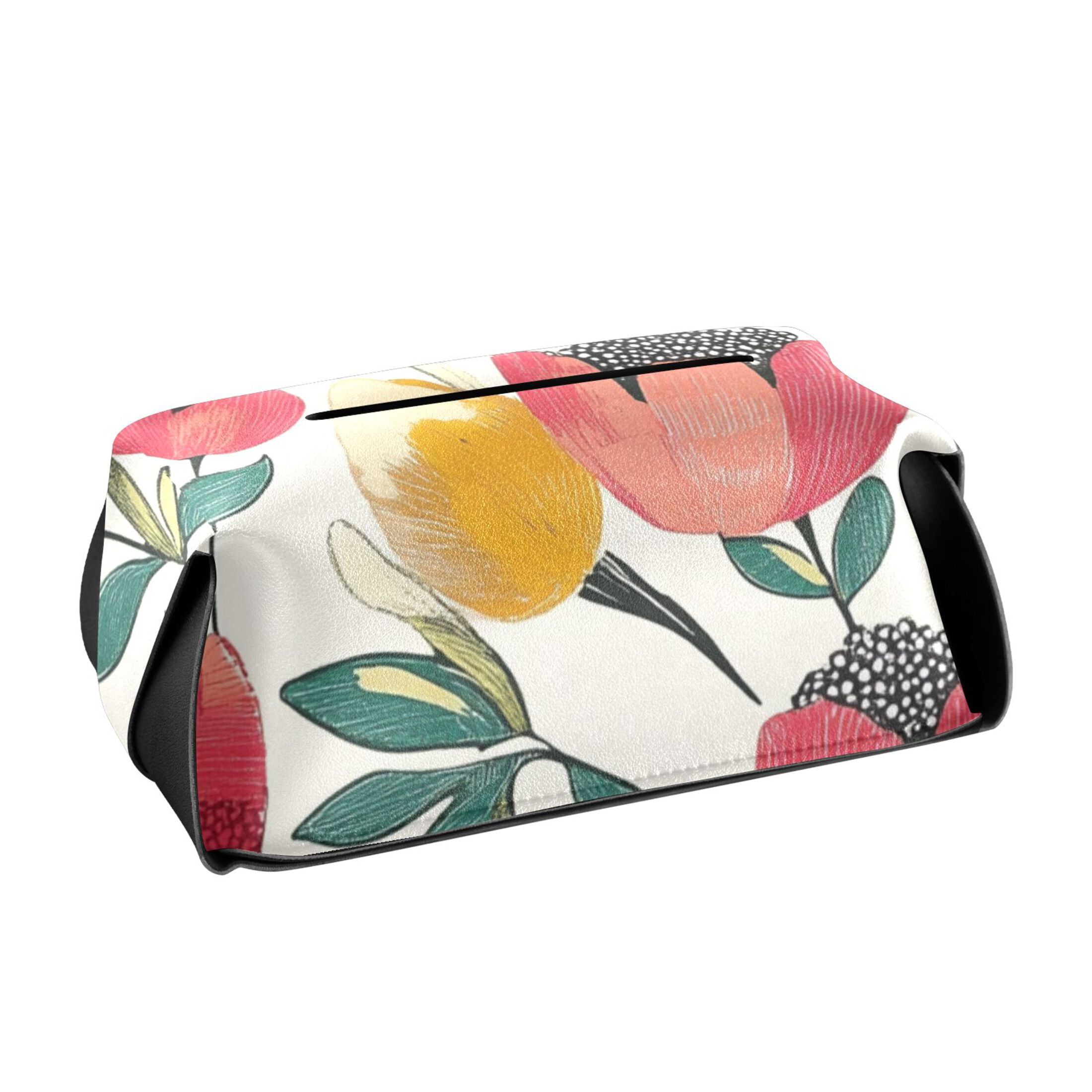 Simple Bright Flowers Tissue Box Cover Leather Square Rectangle Tissue ...