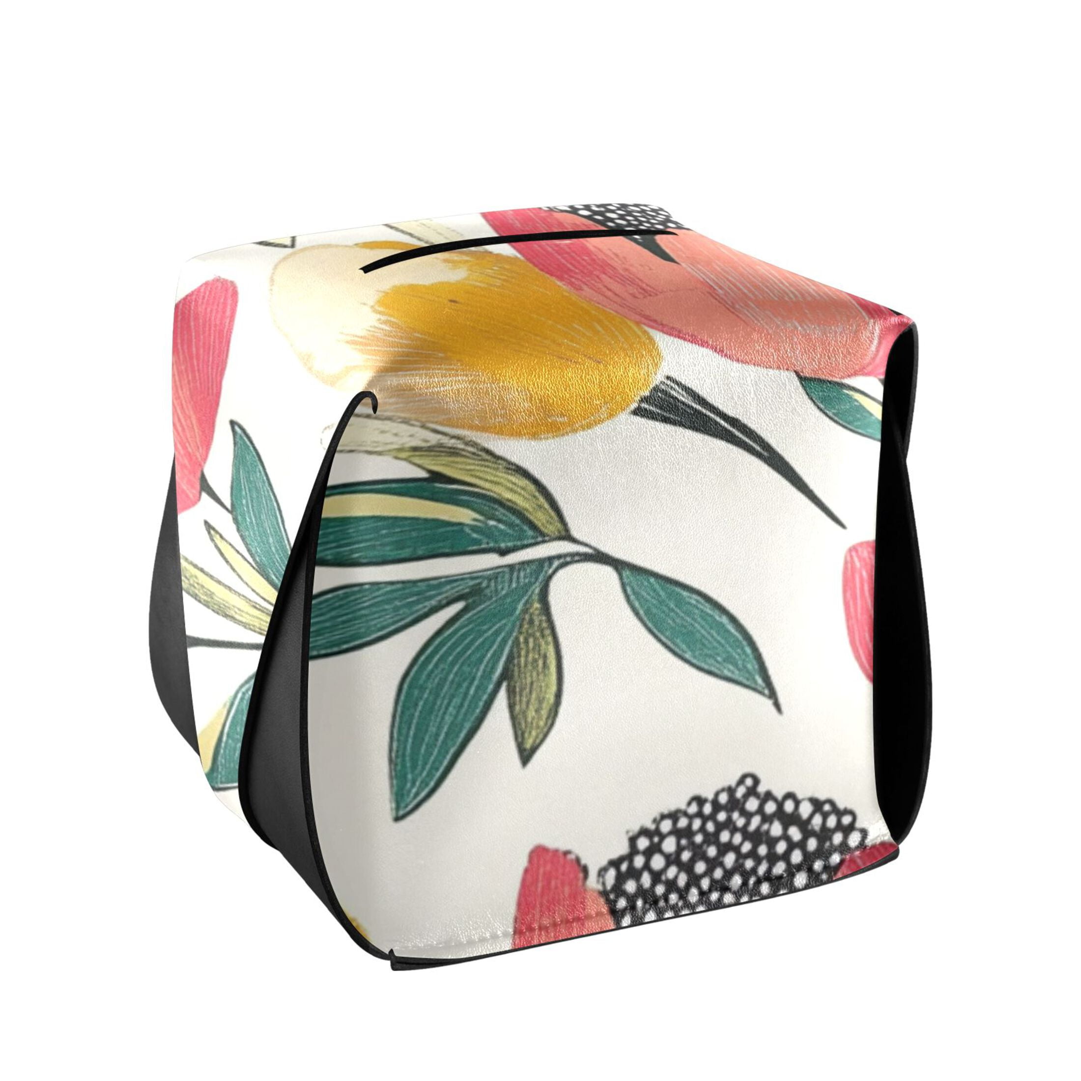 Simple Bright Flowers Tissue Box Cover Leather Square Rectangle Tissue ...