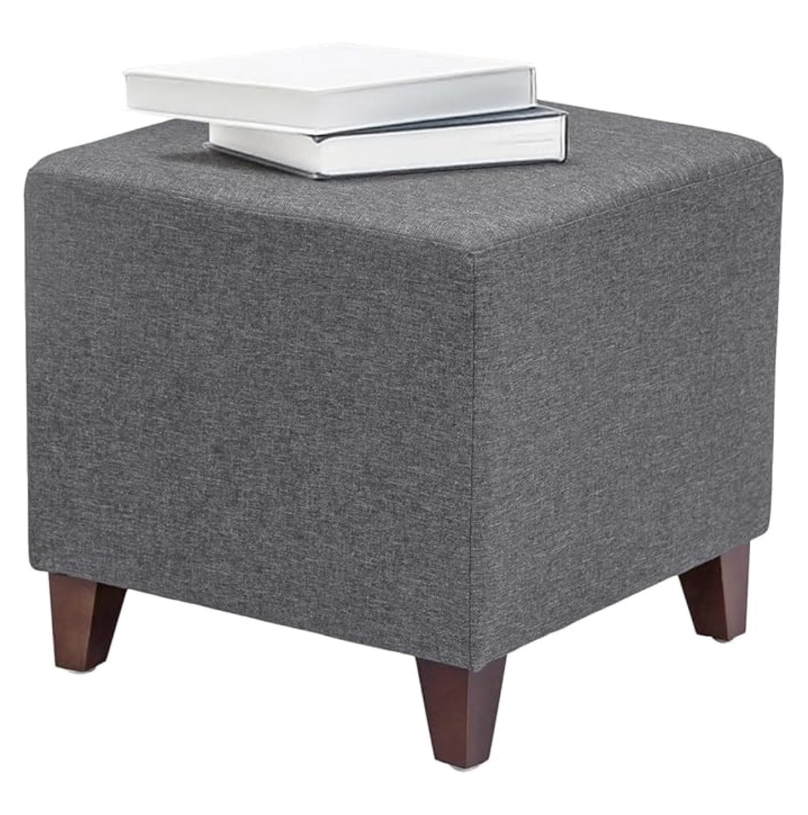Simple British Style Cube Footstool, 16x16x16, Gray Ottoman foot rest ...