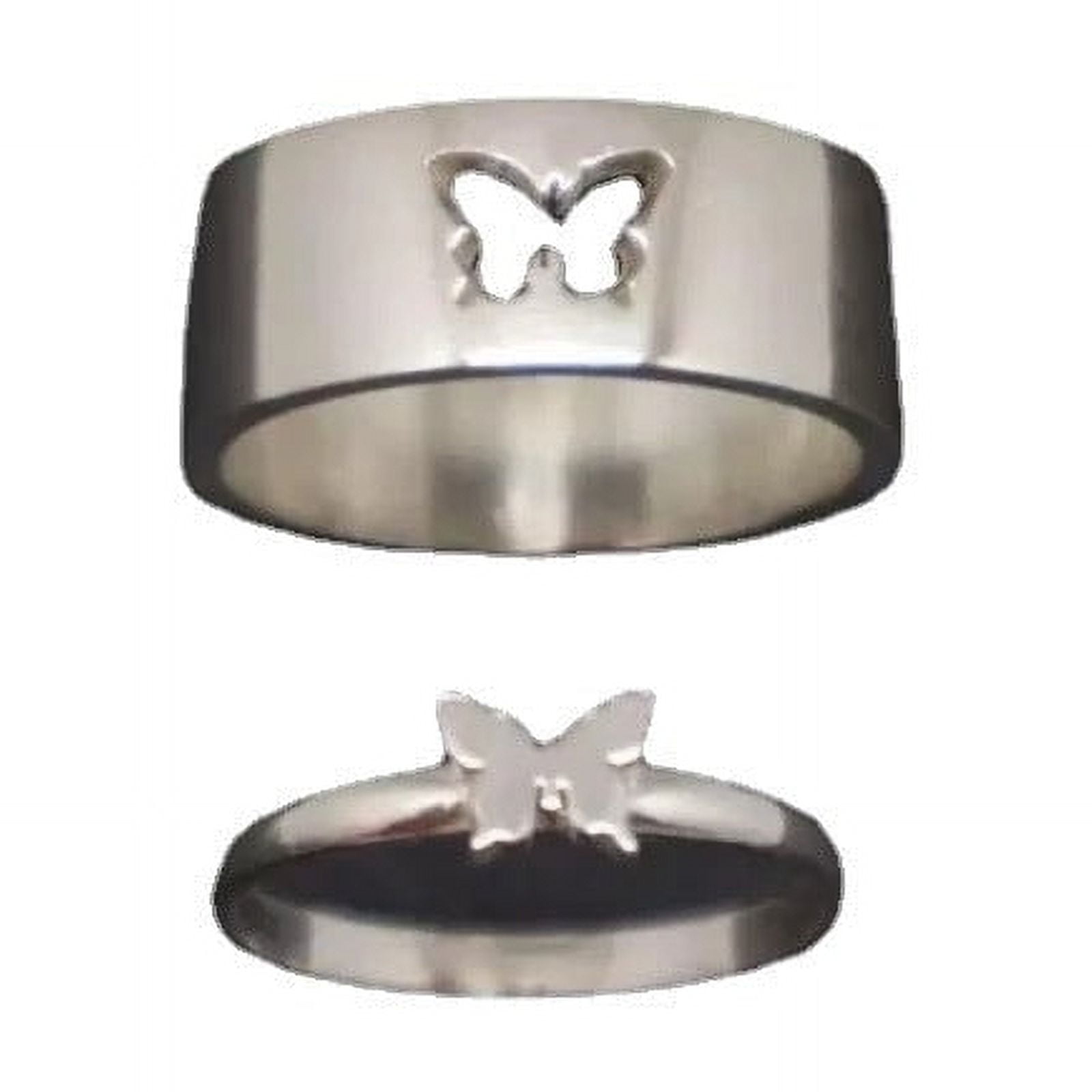 Simple Butterfly Couple Rings, Alloy Electroplated Wedding Rings ...