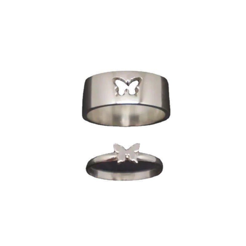 Simple Butterfly Couple Rings, Alloy Electroplated Wedding Rings ...