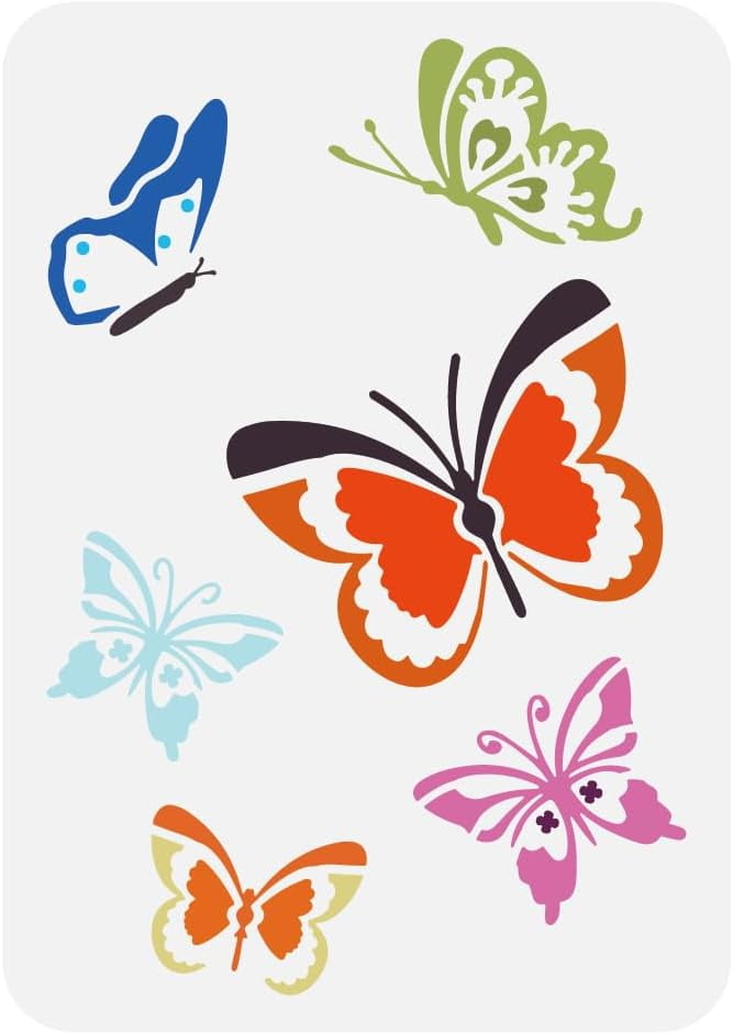 Simple Butterfly Painting Stencil 8.3x11.7inch Multiple Butterflies ...