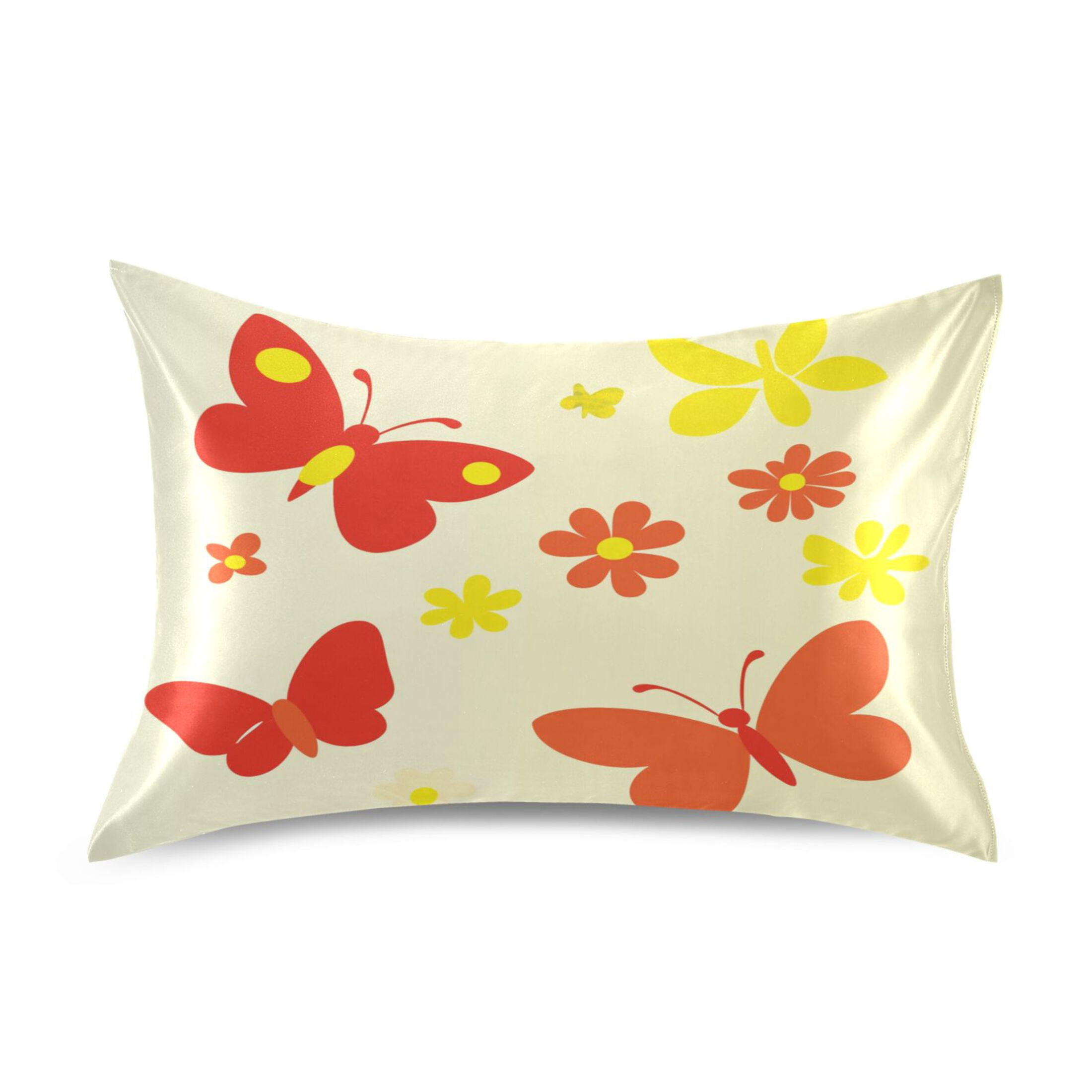Simple Butterfly and Flower Queen Size Pillowcase Silky Smooth Finish ...