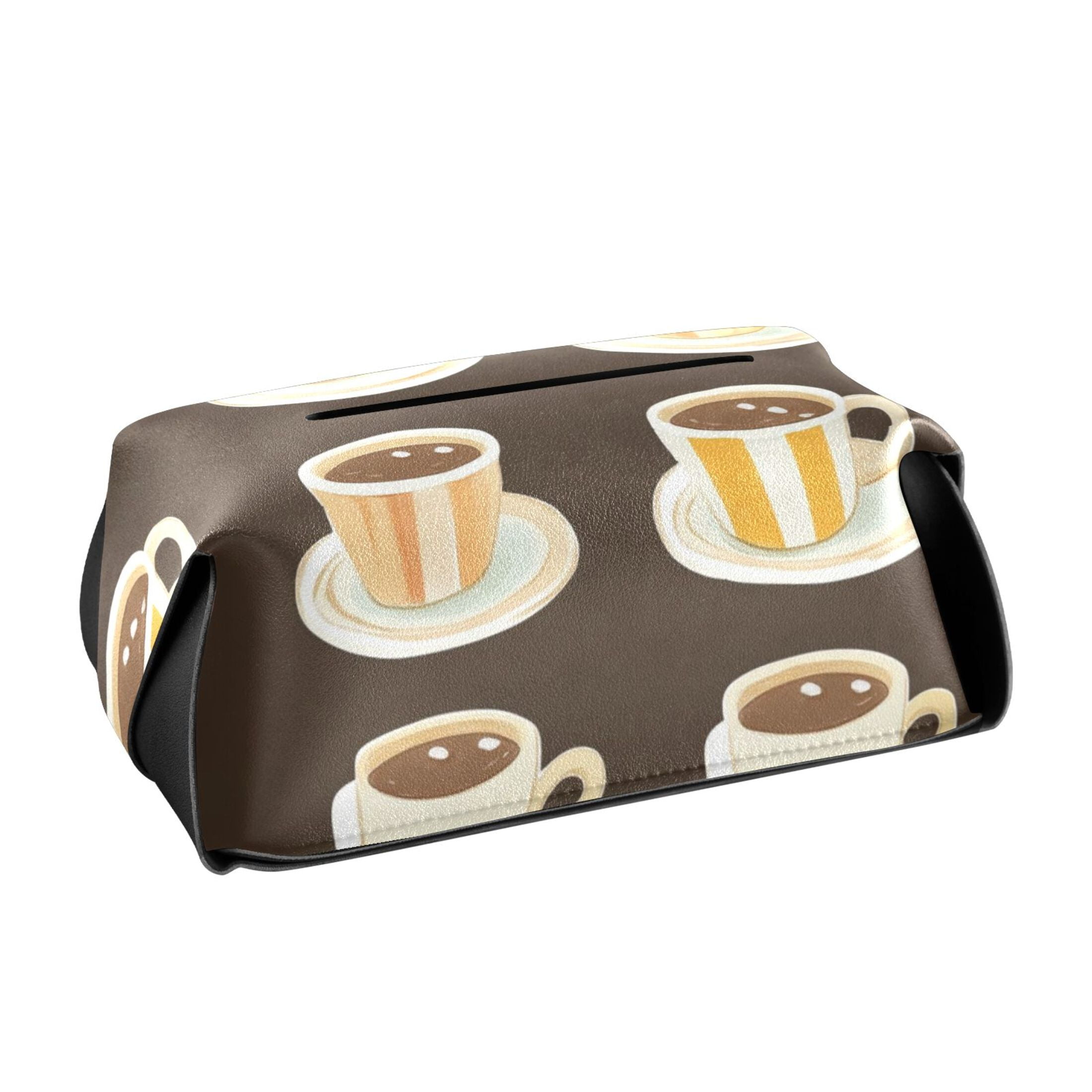Simple Cartoon Coffee Tissue Box Cover Leather Square Rectangle Tissue ...