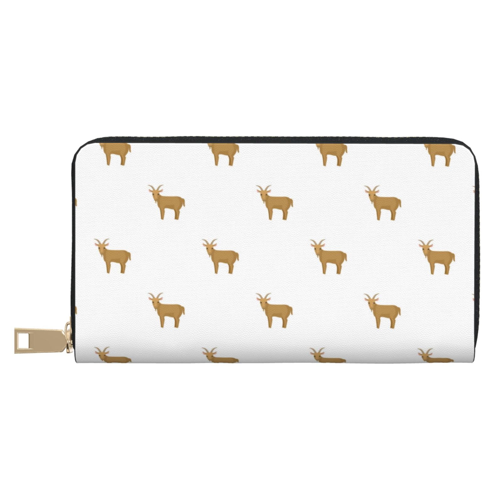 Simple Cartoon Cute Goat Wallet Women, Leather Bifold Multi Card Wallet ...