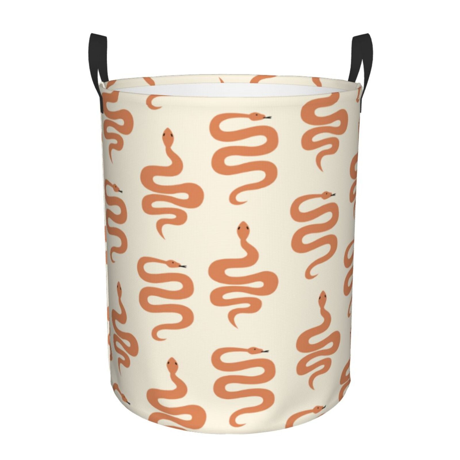 Simple Cartoon Cute Snake Round Laundry Basket, Laundry Hamper with ...