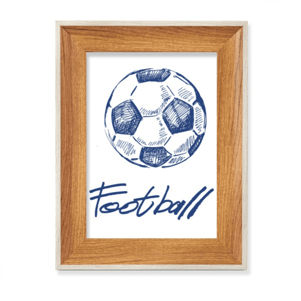 Simple Cartoon Football Blue Pattern Desktop Wooden Photo Frame Display ...