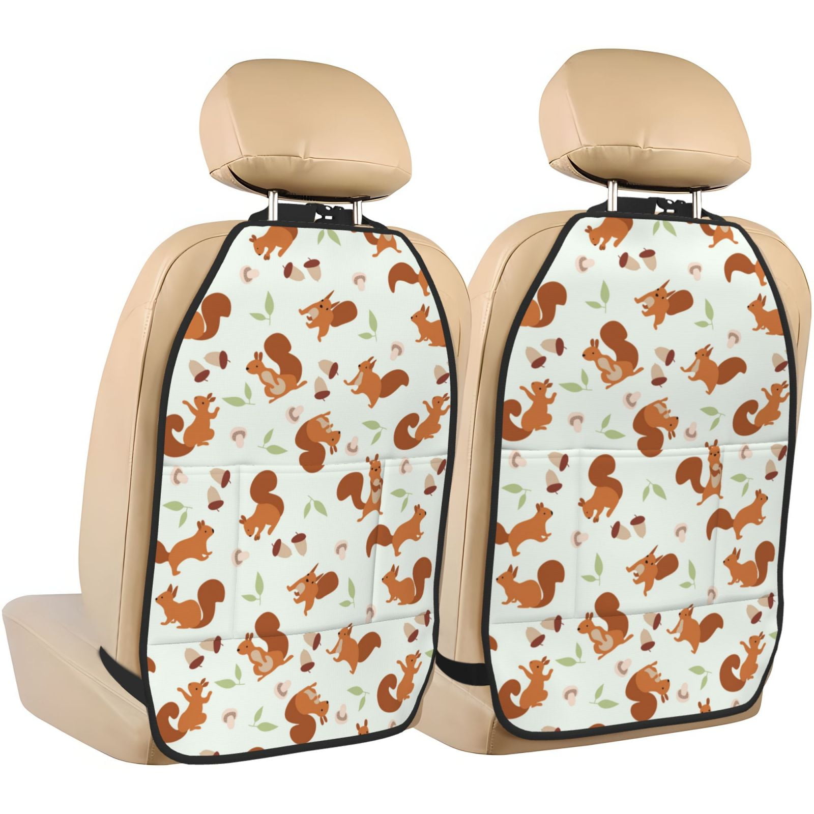 Simple Cartoon Squirrel Cute Mats Back Seat Protectors, Car Seat ...