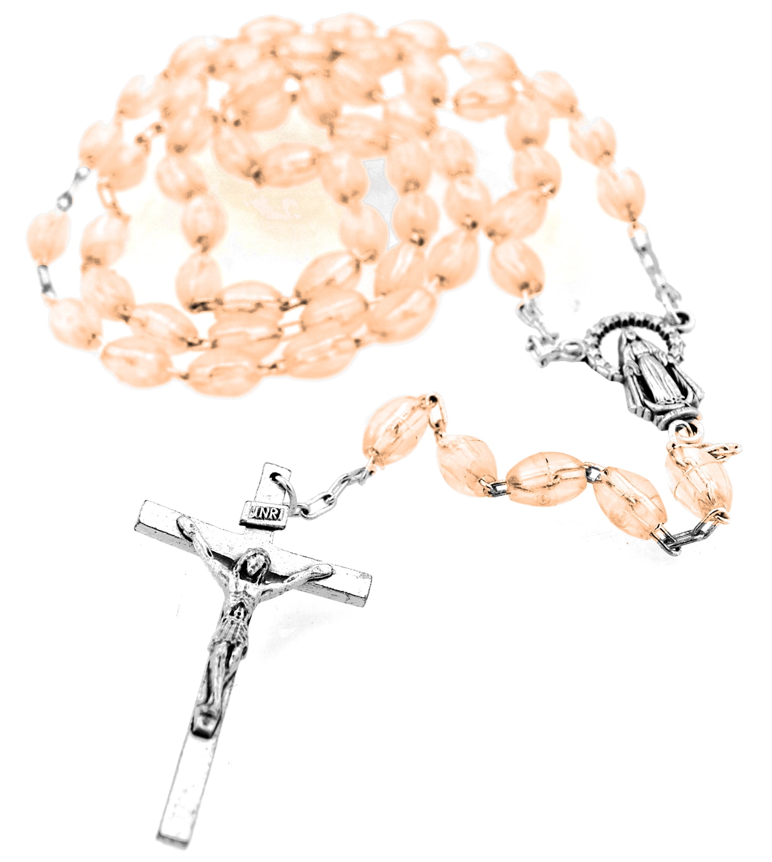 Simple Catholic Rosary with Colorful Beads (Rose) - Walmart.com