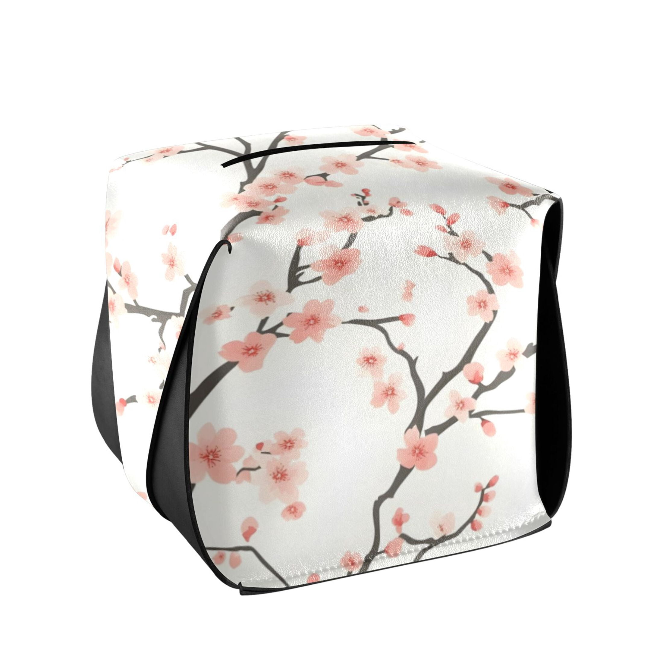 Simple Cherry Blossom Tissue Box Cover Leather Square Rectangle Tissue ...