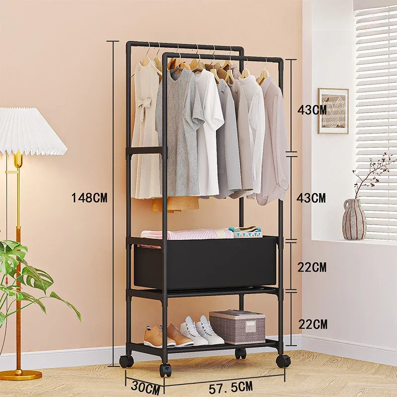 Simple Coat Rack Easy To Assemble Clothes Rack with Wheels PP Material ...