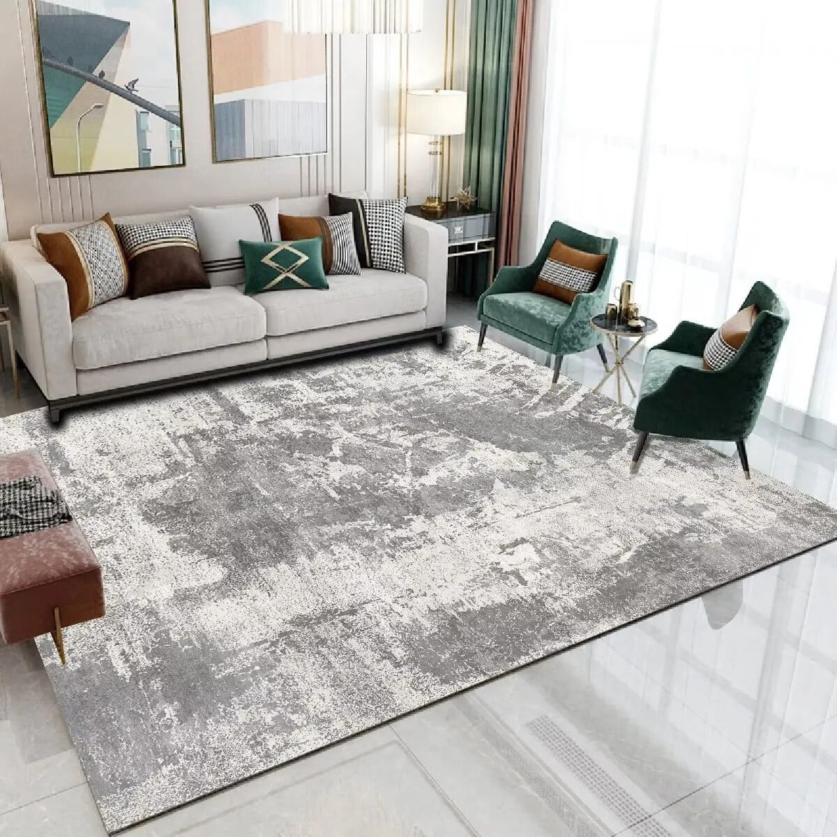 Simple Color Style Carpet for Living Room Modern Abstract Bedroom Rugs ...
