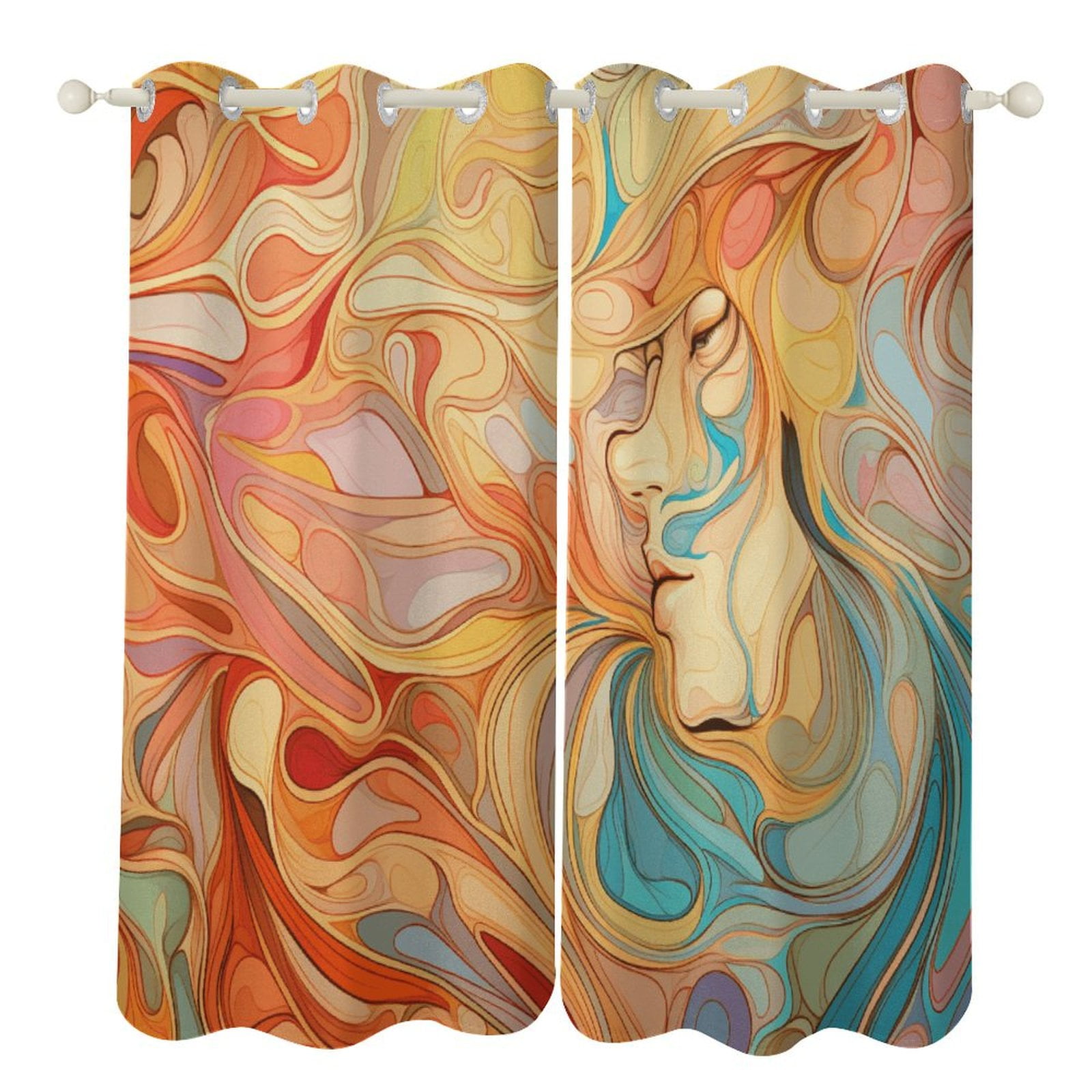 Simple Colored Ripple Modern Window for Living Room Curtains for Child ...