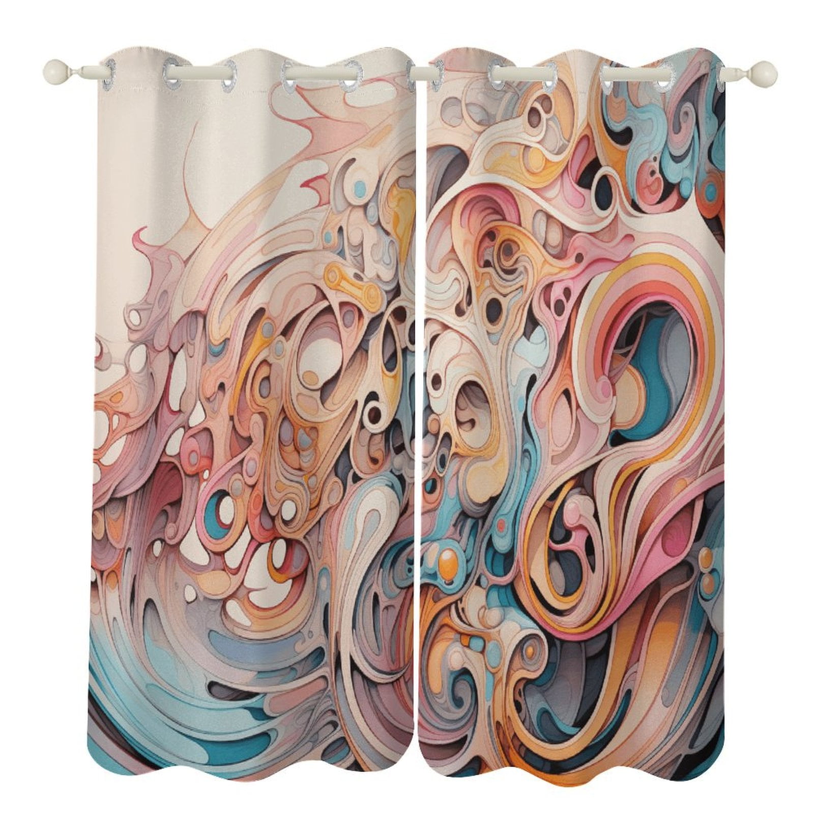 Simple Colored Ripple Modern Window for Living Room Curtains for Child ...