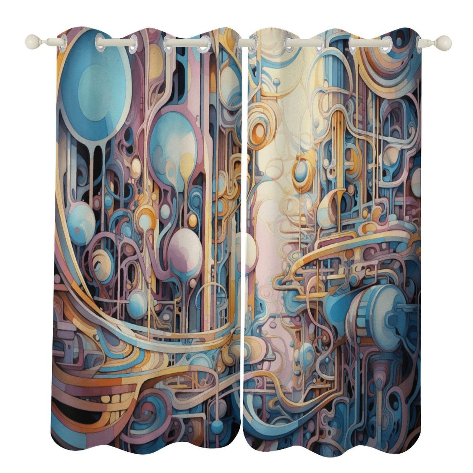 Simple Colored Ripple Modern Window for Living Room Curtains for Child ...