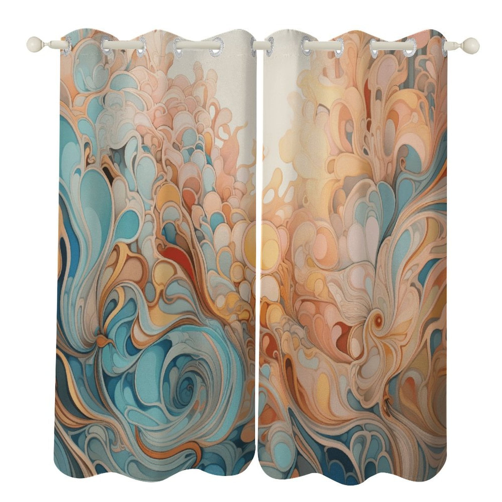 Simple Colored Ripple Modern Window for Living Room Curtains for Child ...