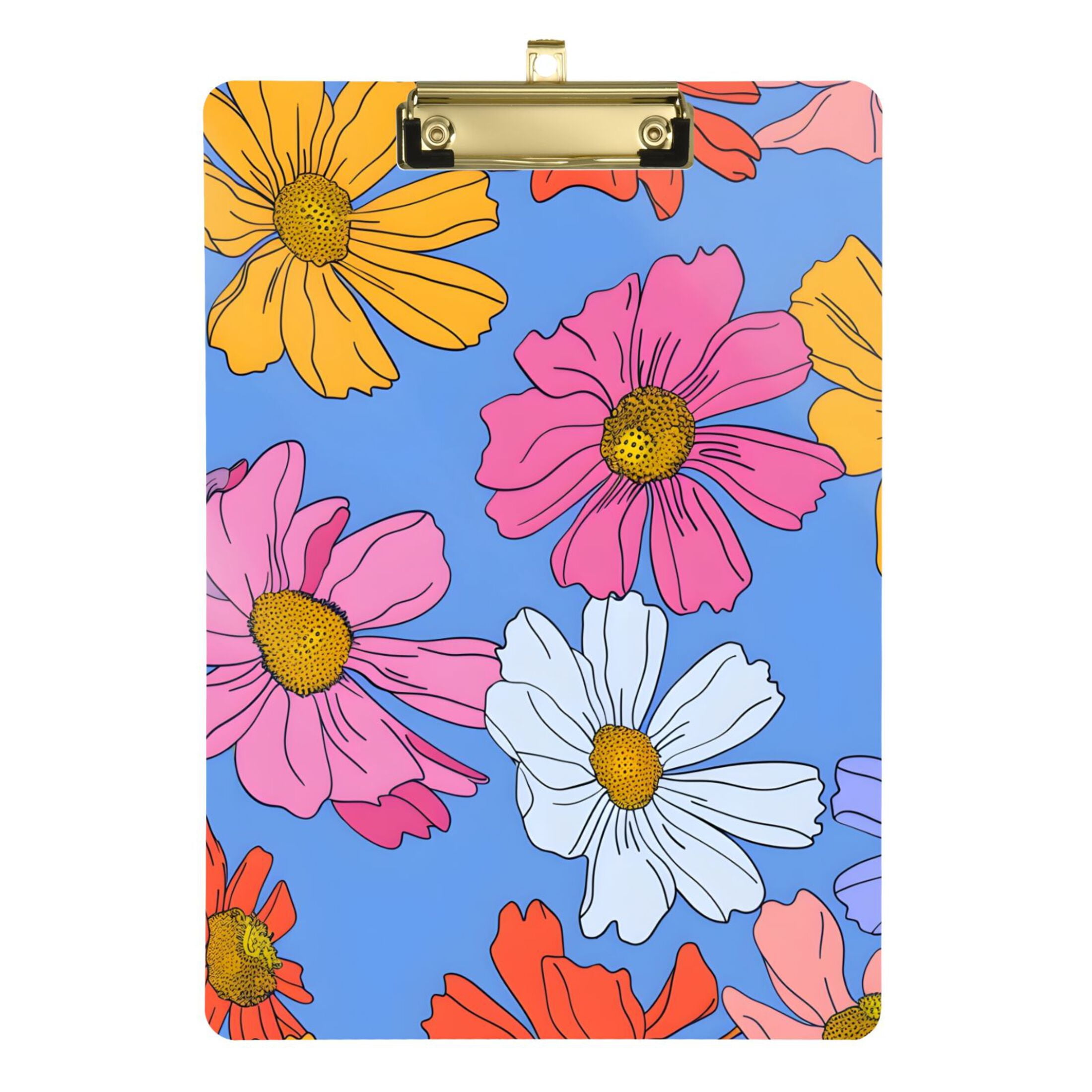 Simple Colorful Flowers Acrylic Clipboard Drawing Board Clipboard with ...