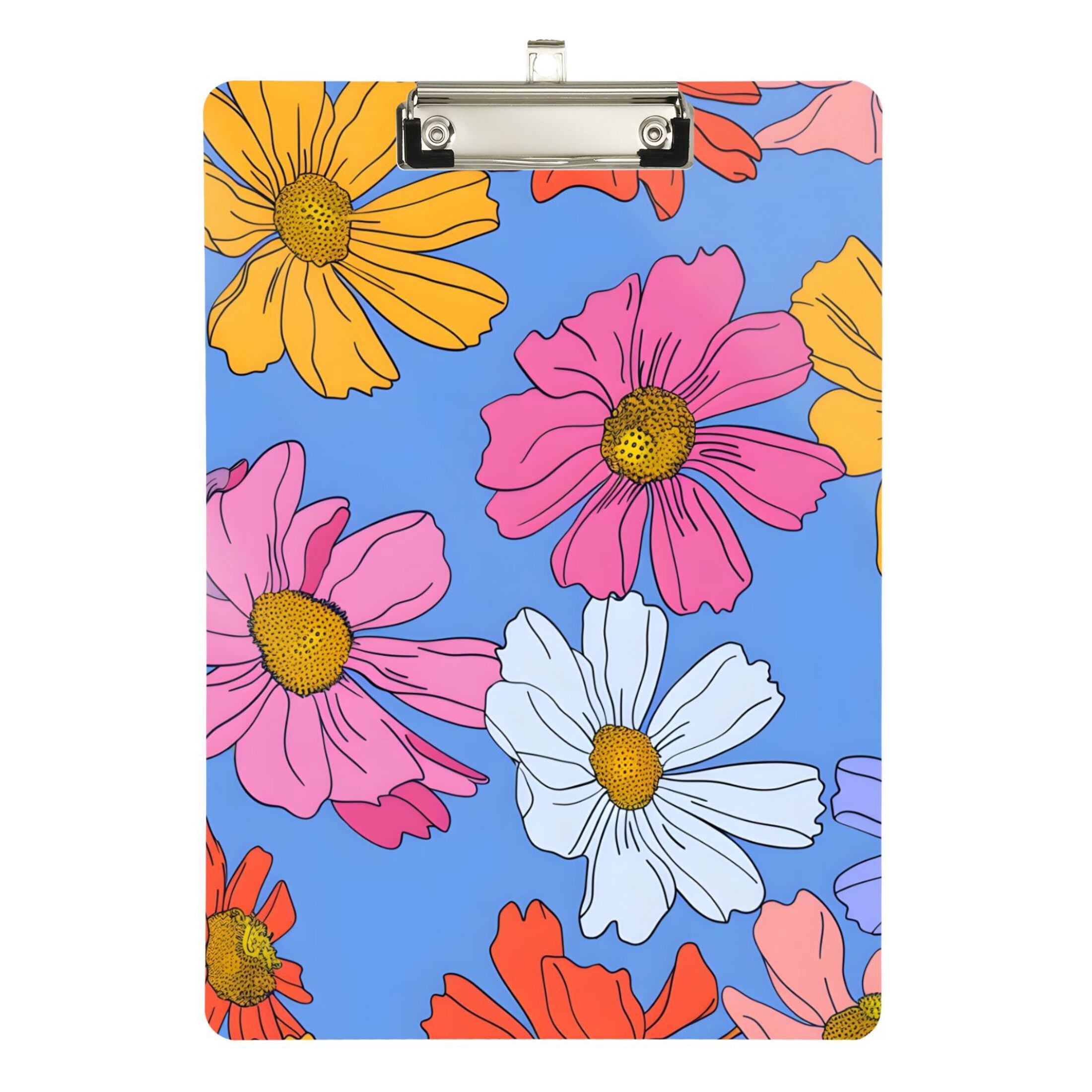 Simple Colorful Flowers Acrylic Clipboard Drawing Board Clipboard with ...