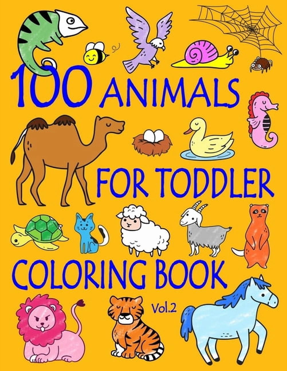Simple Coloring Book for Kids 100 Animals for Toddler Coloring Book ...