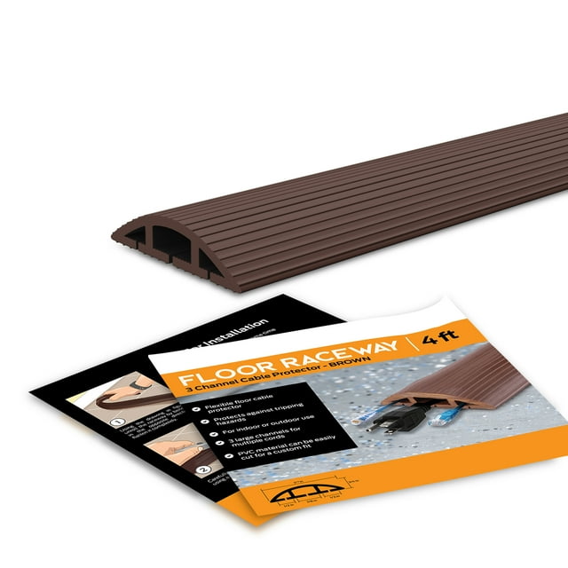 Simple Cord 4-ft PVC Cord Cover - 3-Channel Raceway for Sidewalks or ...