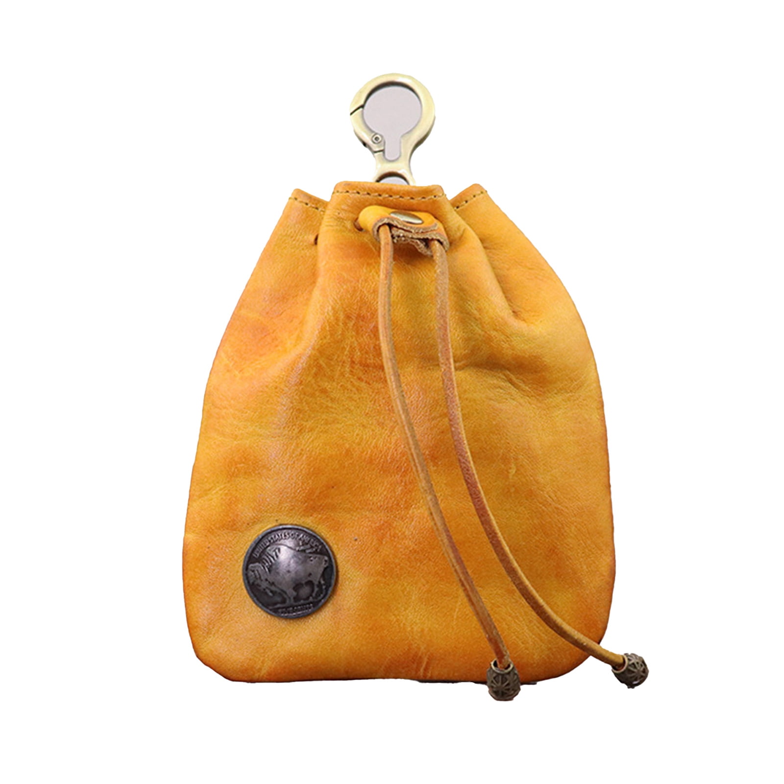 Simple Cowhide Retro Storage Bag 2025 New Leather Drawstring Coin Purse ...
