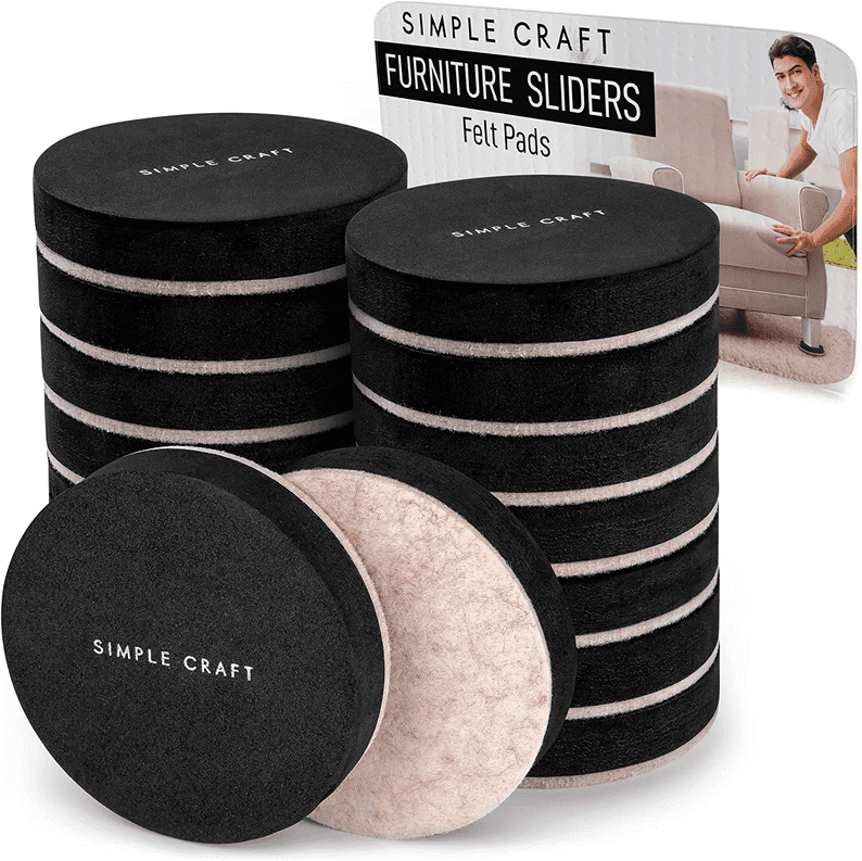 Simple Craft 16pcs Felt Furniture Sliders for Hardwood Floors - Walmart.com