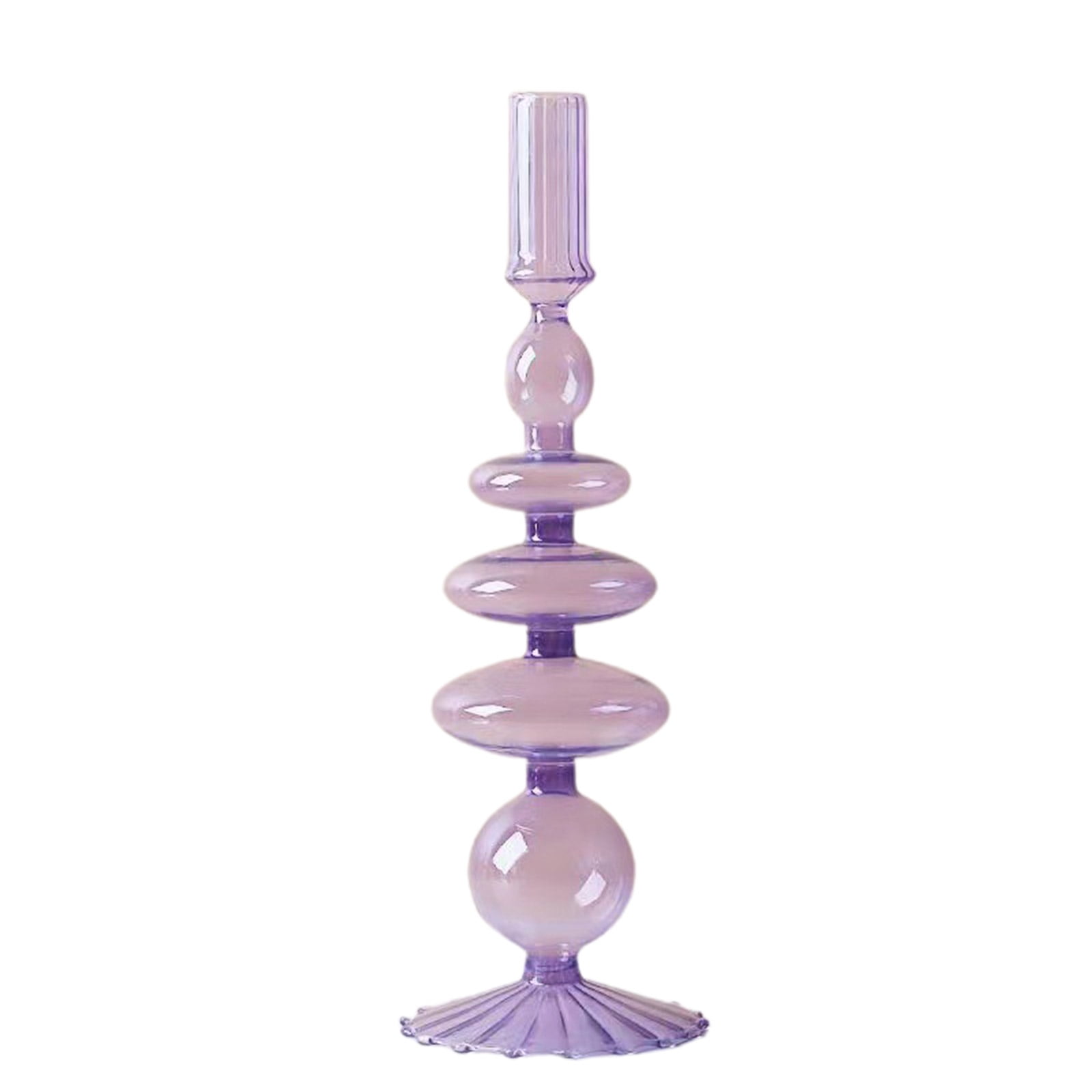 Simple Creative Glass Vase Candlestick Waves Bubbles Stacking ...