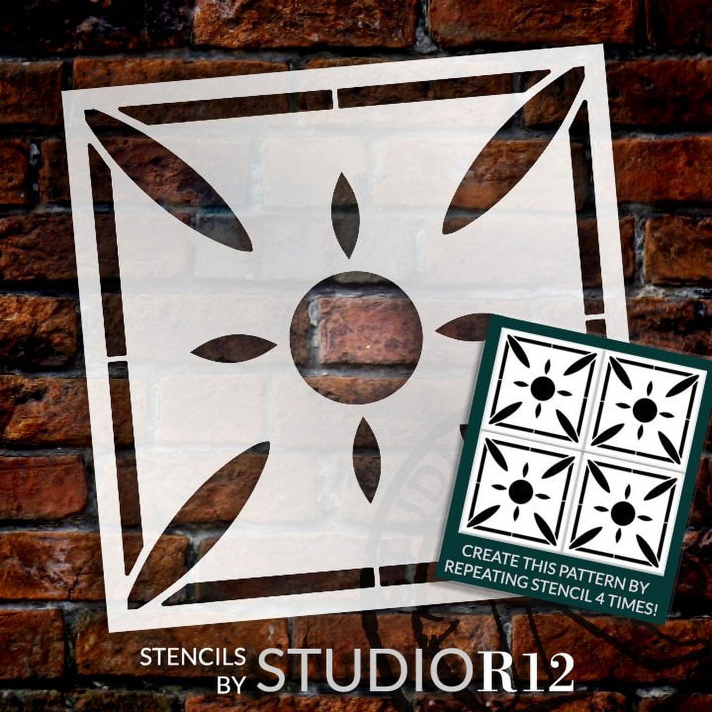 Simple Cross X Tile Stencil by StudioR12 Reusable Quarter Pattern for ...