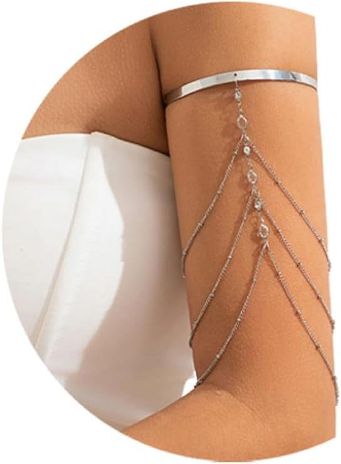 Simple Crystal Bead Tassel Upper Arm Chain Bracelet Multi-layered Bikini Armlet Rhinestone ...