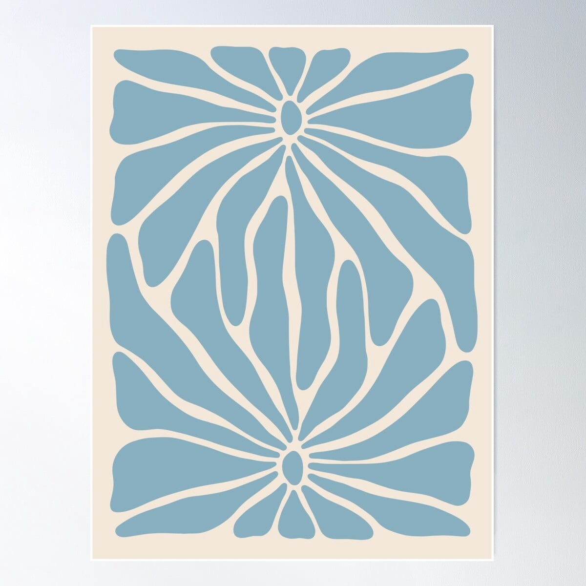 Simple Cut Out Flowers Matisse Style Poster Wall Art, Modern Wall Decor ...