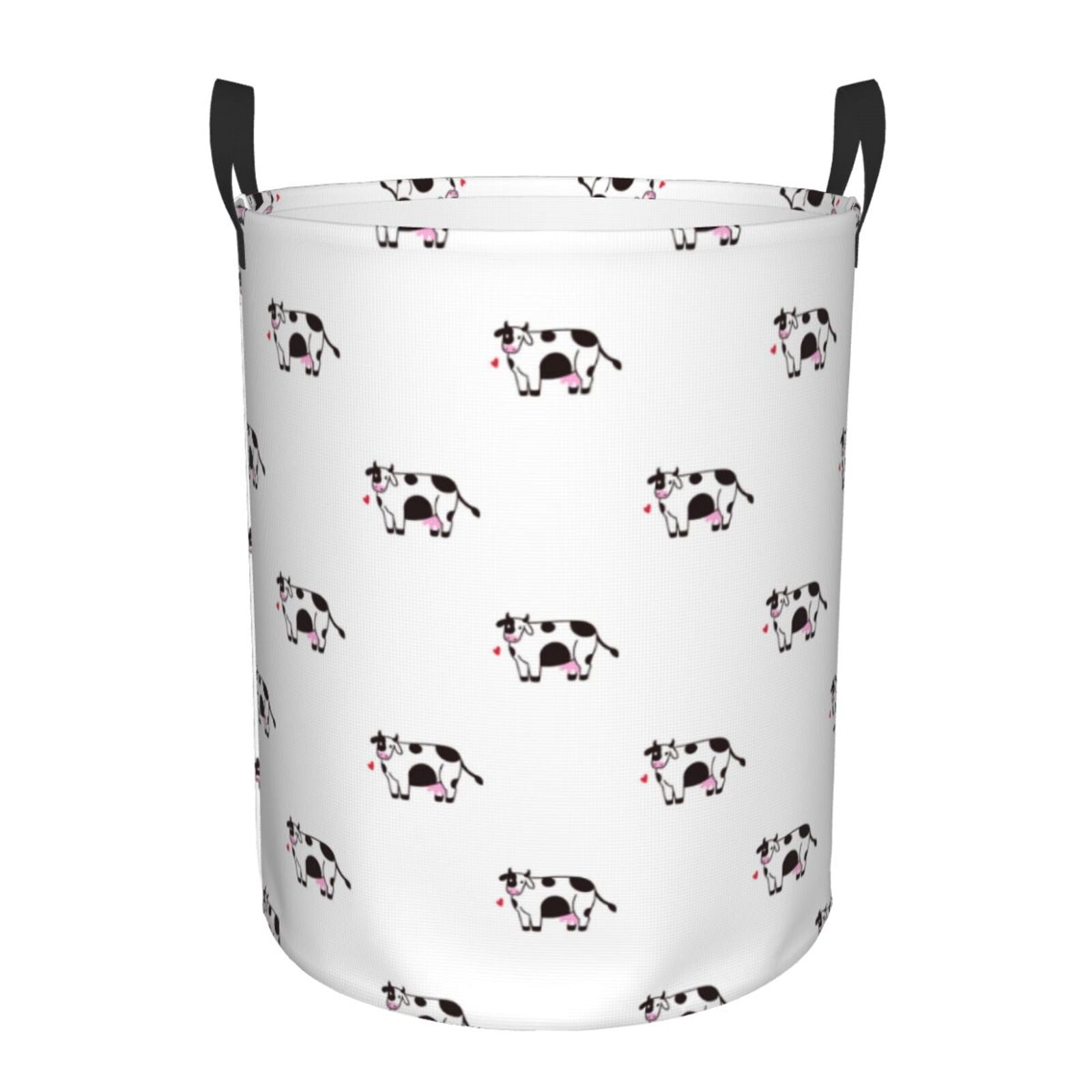 Simple Cute Cartoon Cow Black White Laundry Basket, Laundry Hamper ...