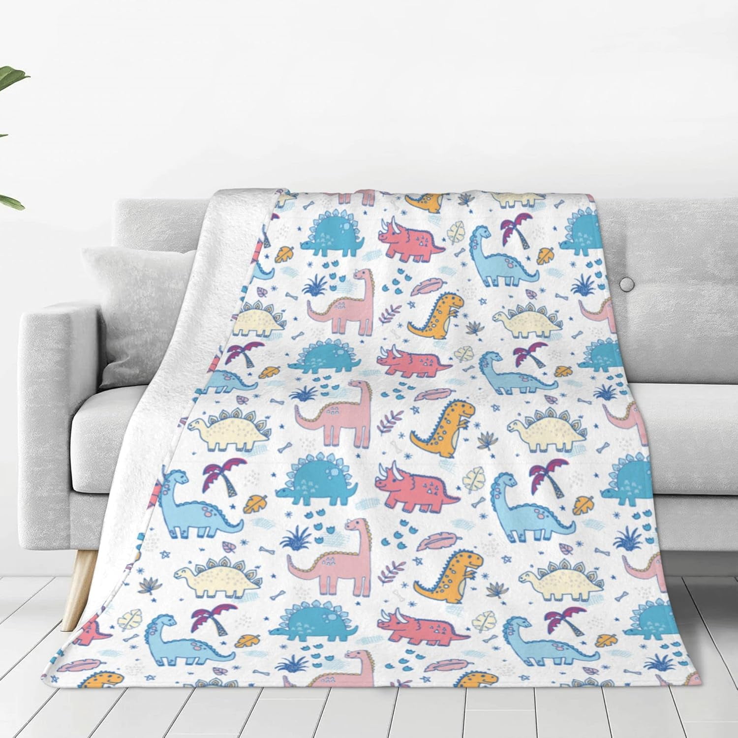 Simple Cute Dinosaurs Blanket for Couch Bed Throw Blanket, Aesthetic ...