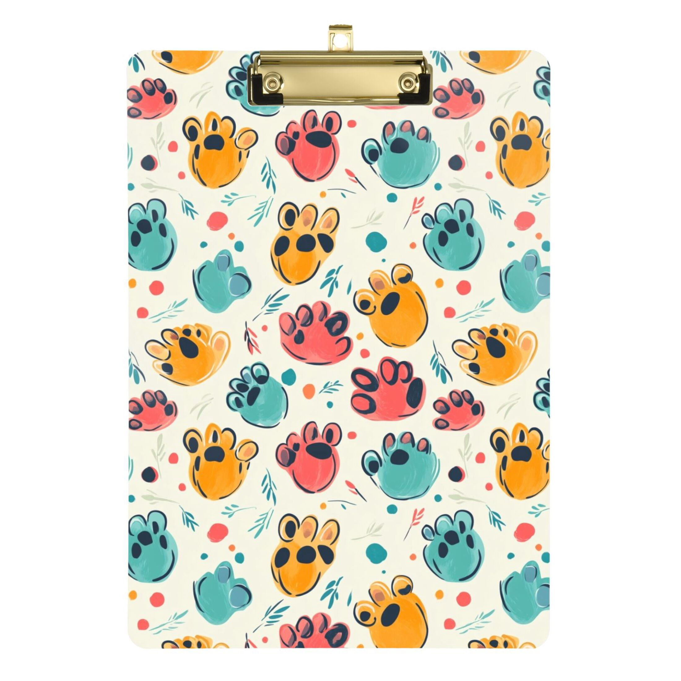 Simple Cute Paw Acrylic Clipboard with Gold Clip for Classroom School ...
