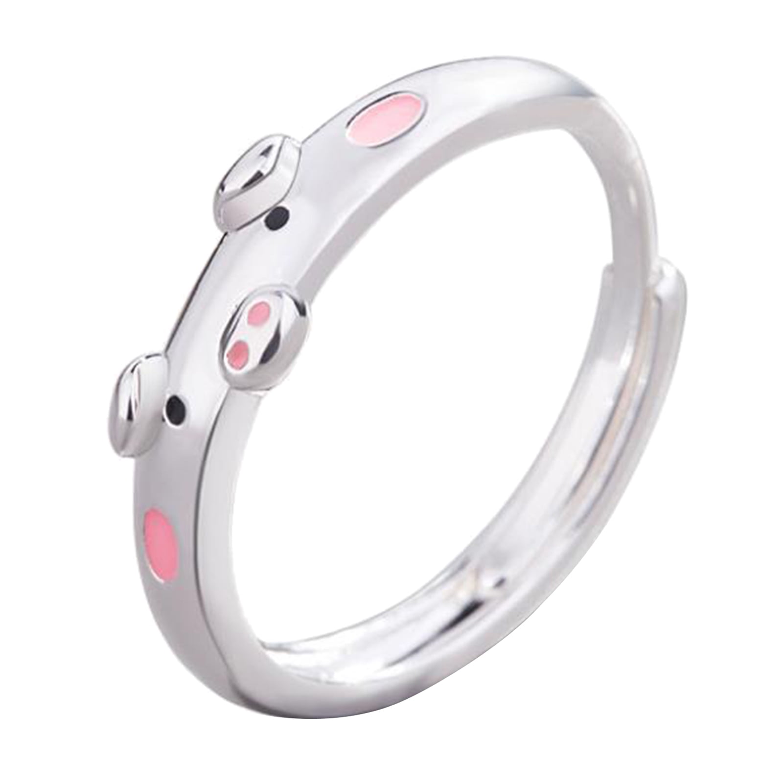 Simple Cute Pink Red Pig Rings Popular Lucky Adorrable Piggy Couple ...